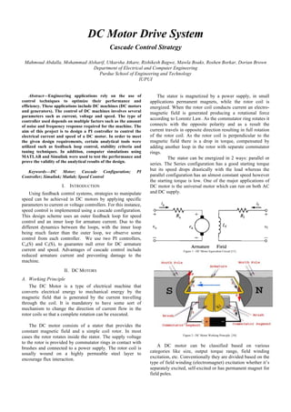 DC Motor Drive System (Cascade Control Strategy) | PDF