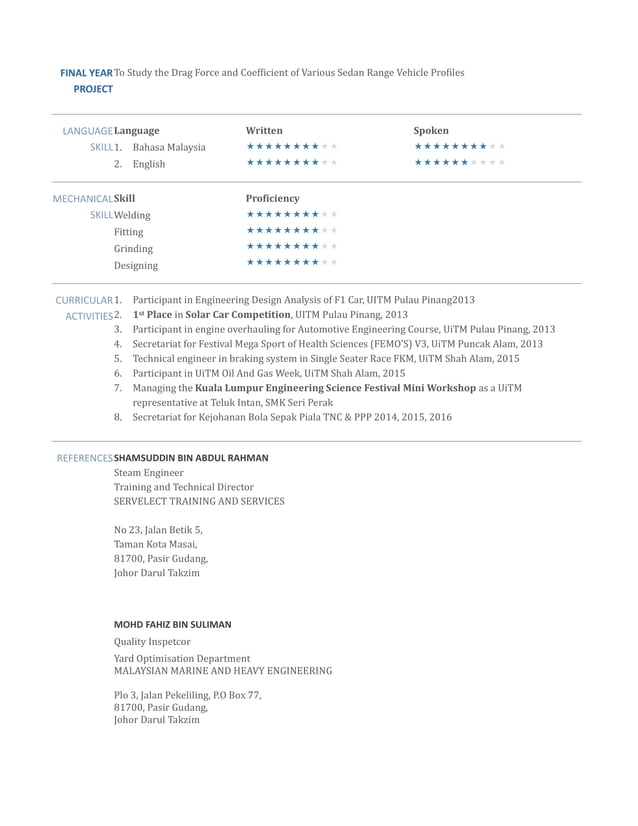 MUHAMMAD FIRDAUS BIN KOSNAN (resume) | PDF