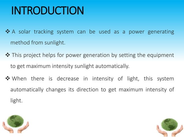 Automatic sun tracking system. ppt | PPTX