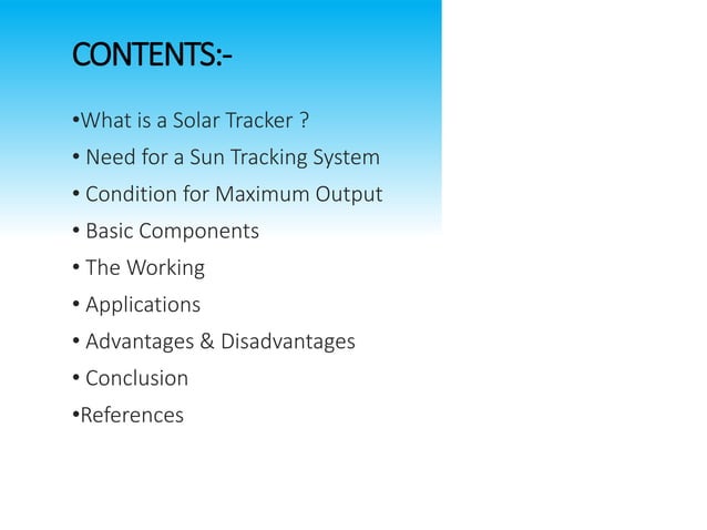 Automatic sun tracking system. ppt | PPTX
