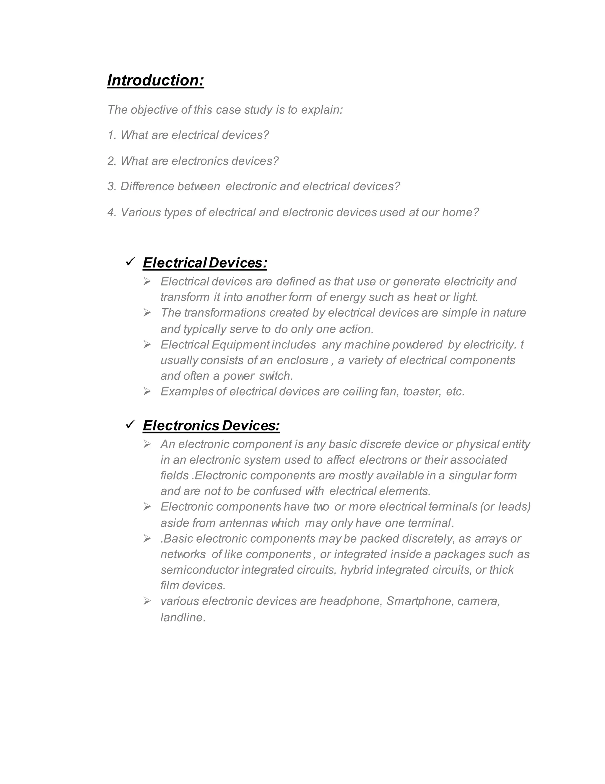 Ece Final Report for-"Various Types of electrical and electronic ...