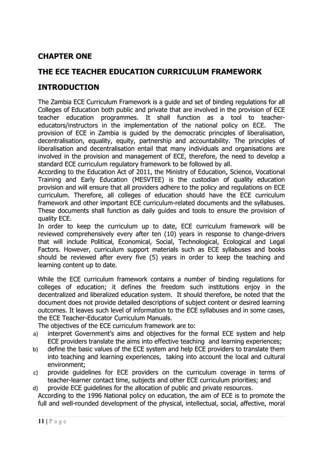 Ece curriculum framework edited version zero draft | PDF