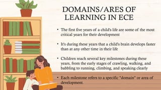 ECE DOMAINS and AREAS OF LEARNING (REPORT) | PPTX