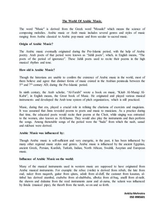 The World Of Arabic Music | DOCX