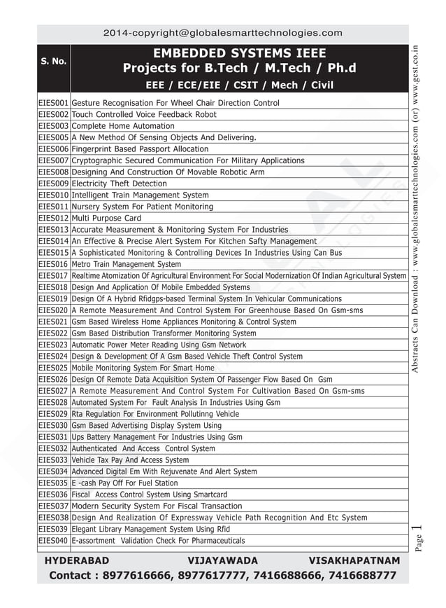 IEEE/NON-IEEE PROJECTS FOR ALL BRANCHES | PDF | Technology Industry | Industries