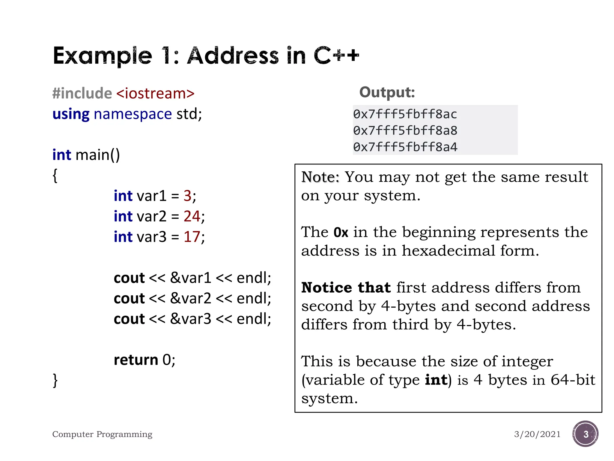 Computer Programming Coursec Pointer Ppt 6327