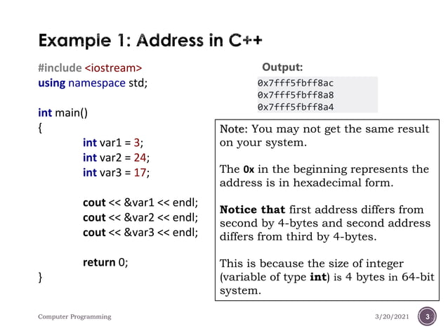 Computer programming course(c++ pointer)) | PPT