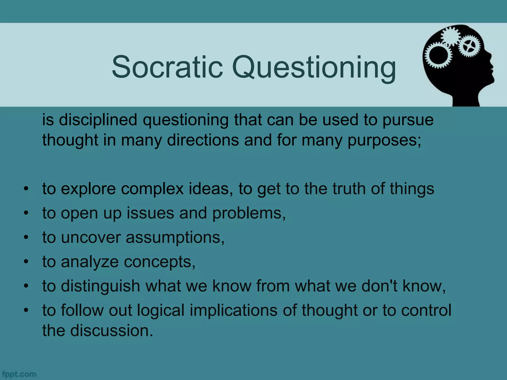 Socratic questioning - Elt 738 | PPTX