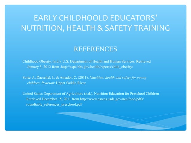 Ece nutrition, health & safety | PPT