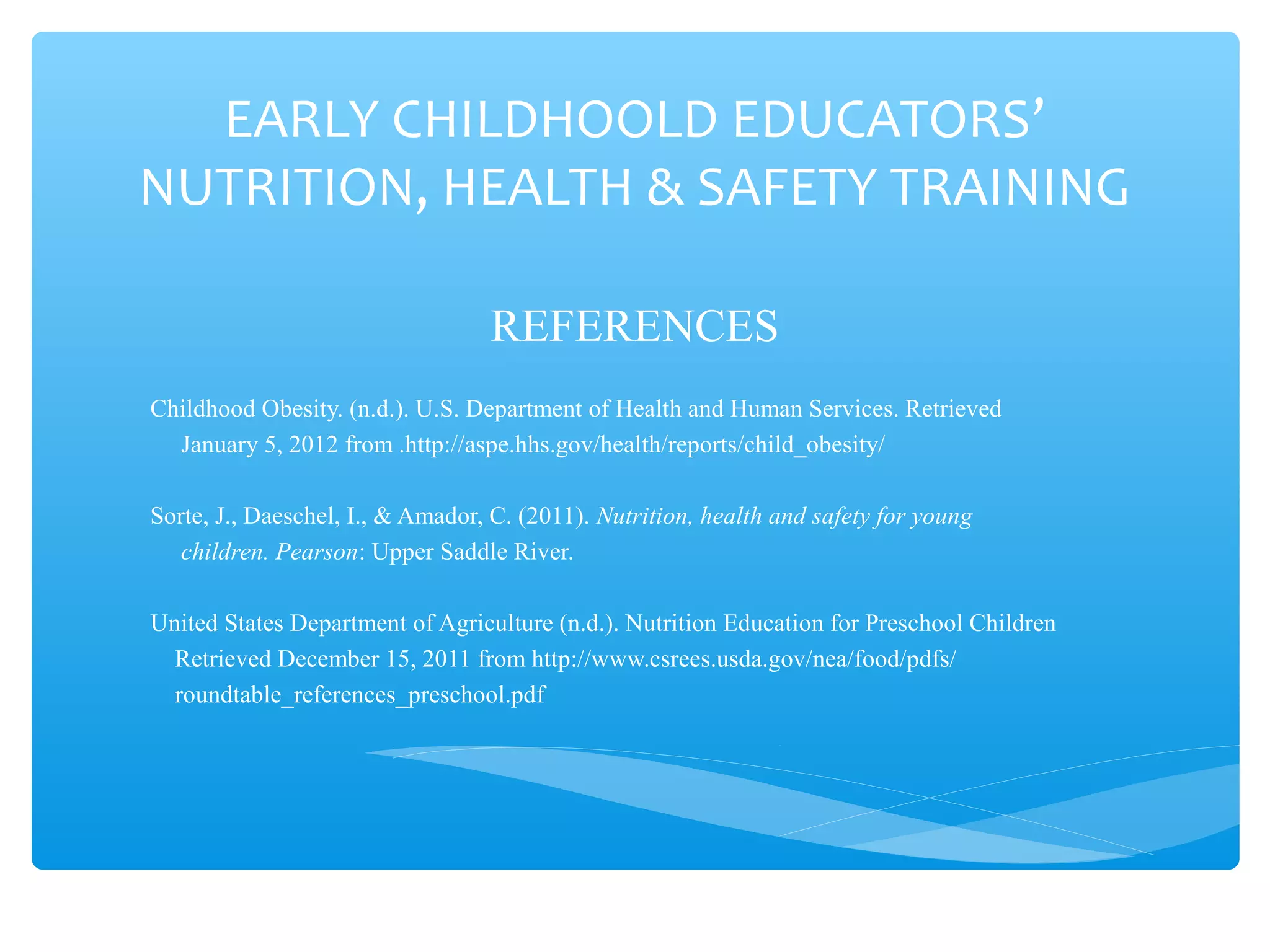 Ece nutrition, health & safety | PPT