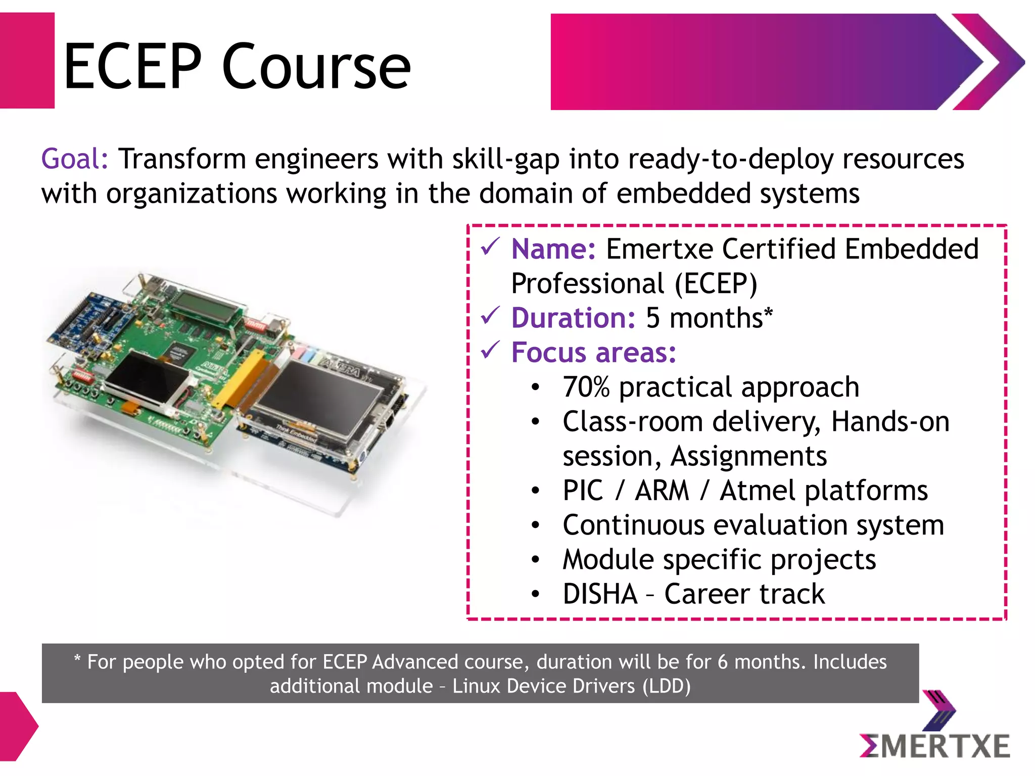Emertxe Certified Embedded Professional (ECEP) : Induction | PDF