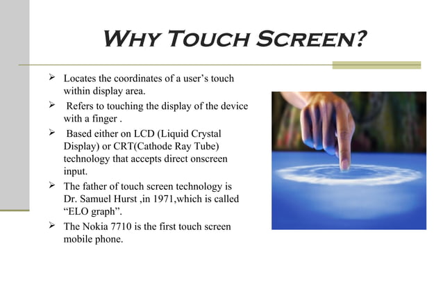 Touch Screen Technology | PPT