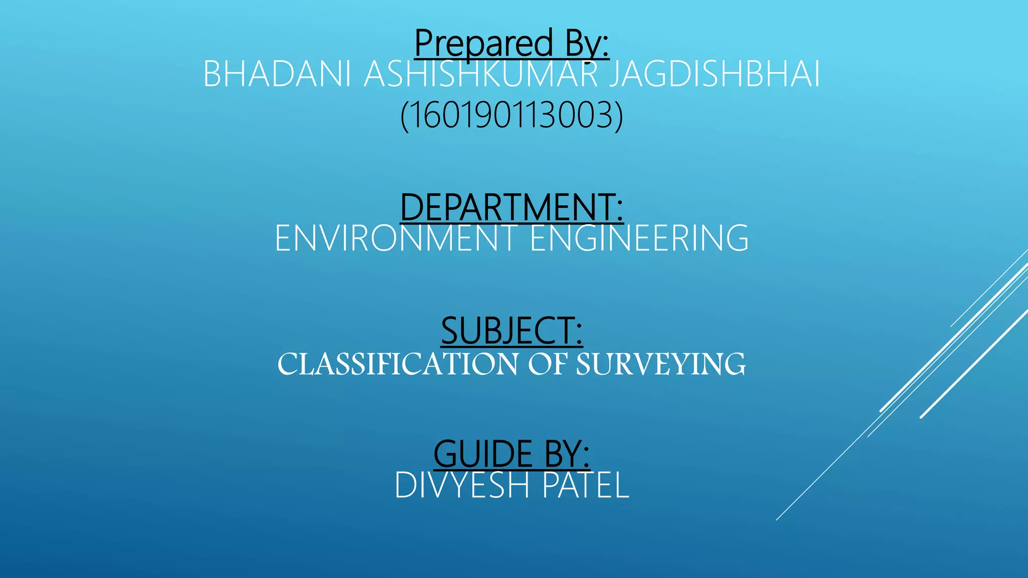 Classification of surveying | PPTX