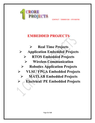 Final Year Projects ece department | PDF