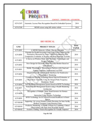 Final Year Projects ece department | PDF