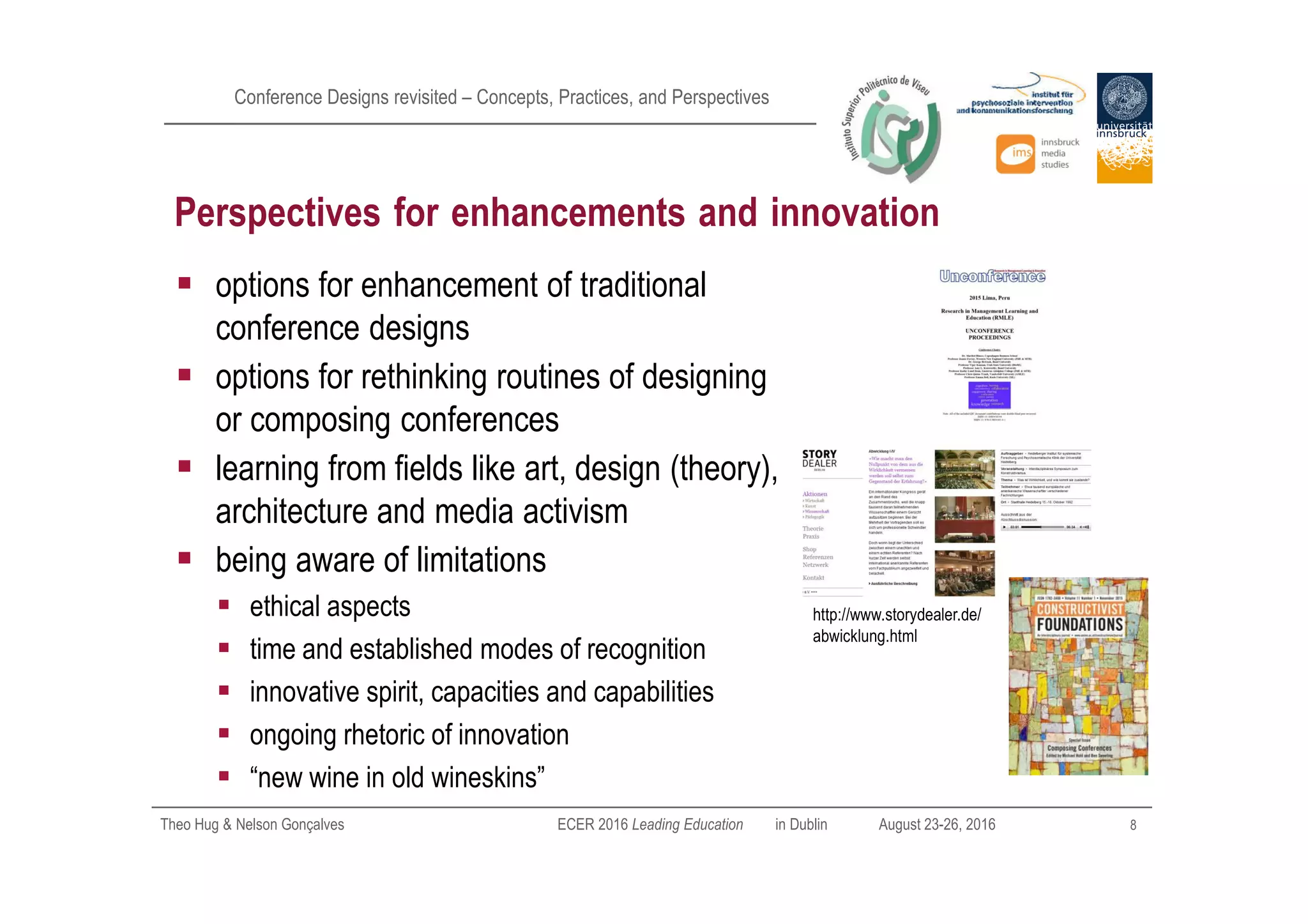 Conference Designs revisited – Concepts, Practices, and Perspectives | PPT