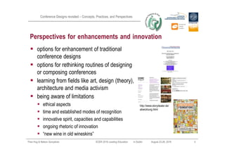 Conference Designs revisited – Concepts, Practices, and Perspectives ...