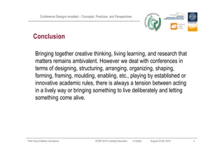 Conference Designs revisited – Concepts, Practices, and Perspectives ...