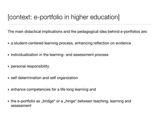 e-portfolio in higher education | PPT