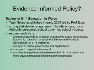 The School Curriculum in Wales and Devolution: Evidence Informed Policy ...