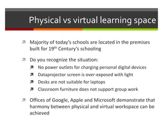 Designing innovative physical and virtual spaces for didactic ...