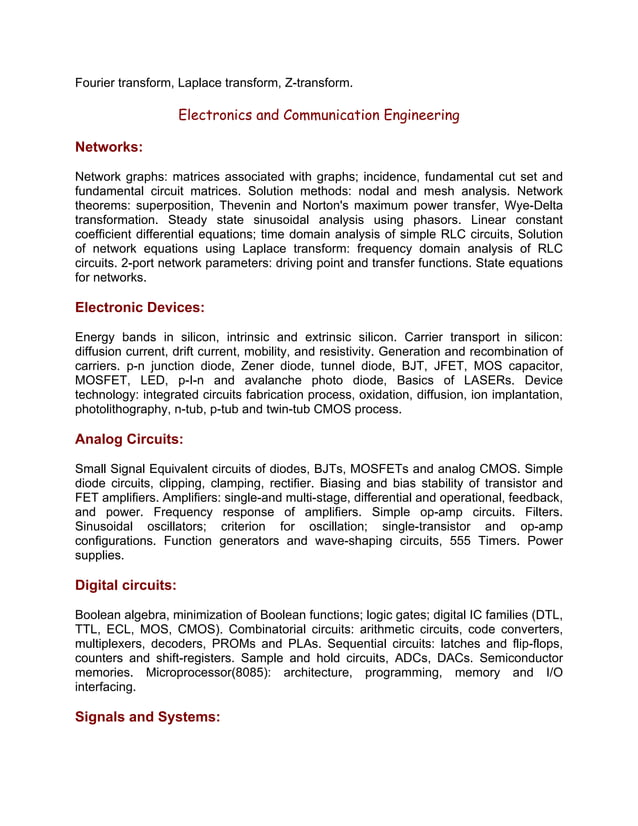 Ece syllabus | PDF