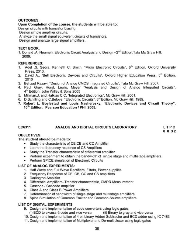 Ece syllabus anna university | PDF