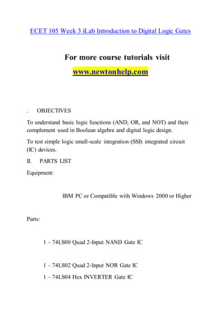 ECET 105 Invent Yourself/newtonhelp.com