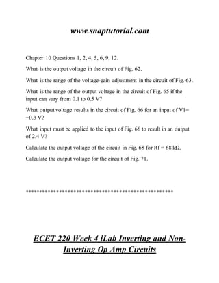 ECET 220 Enthusiastic Study / snaptutorial.com