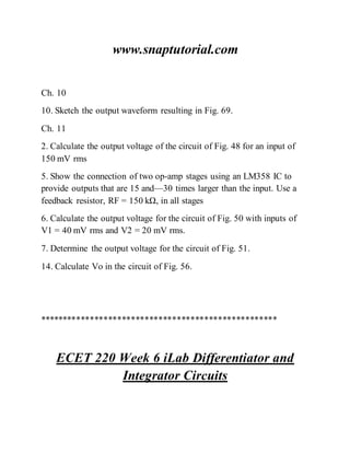 ECET 220 Enthusiastic Study / snaptutorial.com