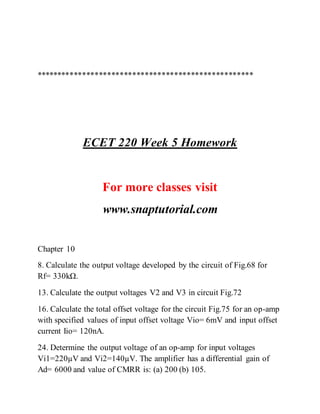 ECET 220 Technology levels--snaptutorial.com