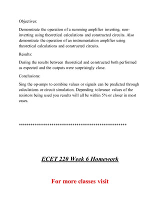 ECET 220 Technology levels--snaptutorial.com