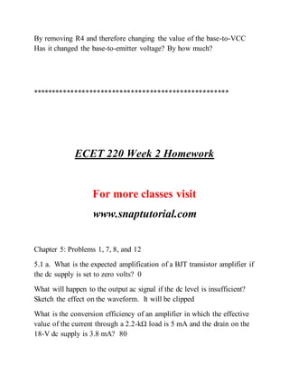 ECET 220 Technology levels--snaptutorial.com