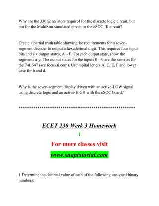 ECET 230 Technology levels--snaptutorial.com