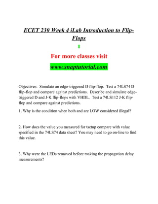 ECET 230 Technology levels--snaptutorial.com