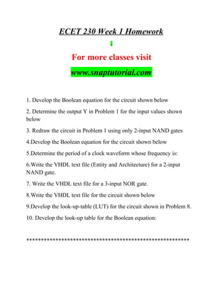 ECET 230 Massive Success--snaptutorial.com