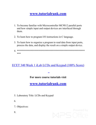 Ecet 340 Teaching Effectively--tutorialrank.com
