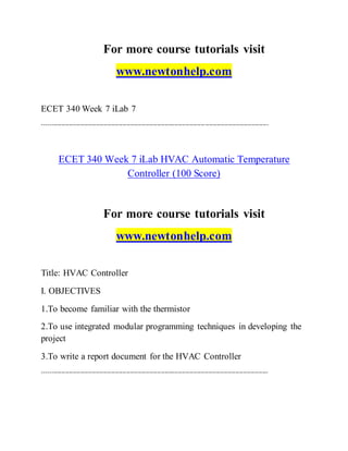 Ecet 340 Motivated Minds/newtonhelp.com