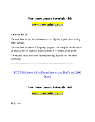 Ecet 340 Education is Power/newtonhelp.com