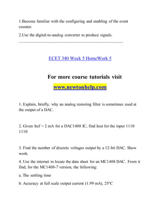 Ecet 340 Education is Power/newtonhelp.com