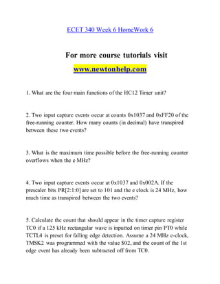 Ecet 340 Education is Power/newtonhelp.com