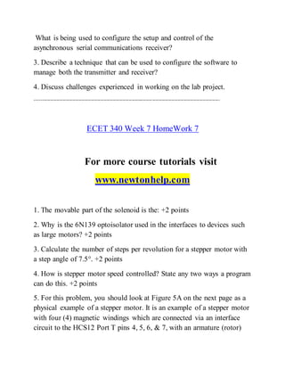 Ecet 340 Education is Power/newtonhelp.com