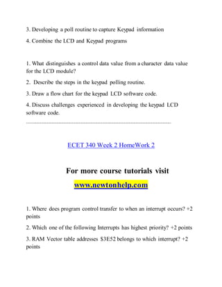 Ecet 340 Education is Power/newtonhelp.com