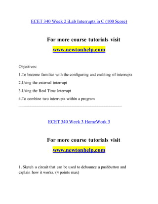 Ecet 340 Education is Power/newtonhelp.com