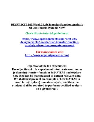 ECET 345 Entire Course NEW | DOCX