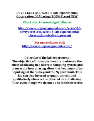 ECET 345 Entire Course NEW | DOCX