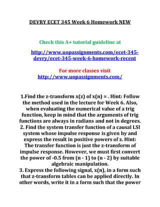 ECET 345 Entire Course NEW | DOCX