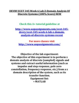 ECET 345 Entire Course NEW | DOCX