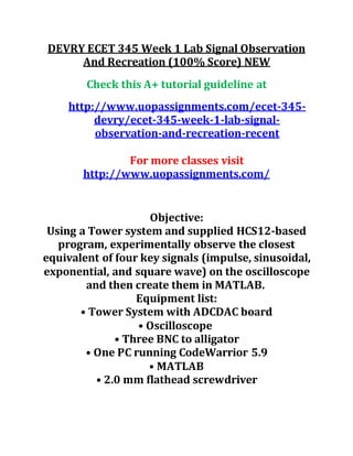 ECET 345 Entire Course NEW | DOCX