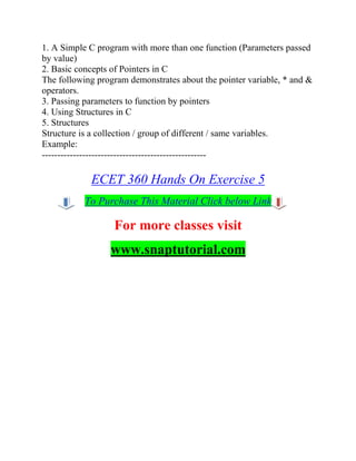 ECET 360 help A Guide to career/Snaptutorial | PDF